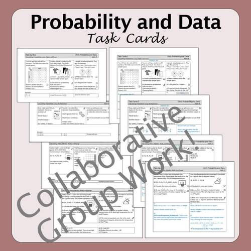 BC Math 8 Probability & Statistics Task Cards & Checkpoints | Versatile!