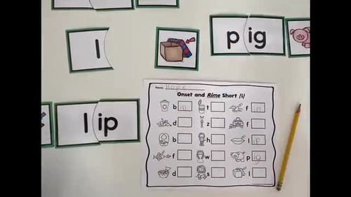 Onset and Rime Short i CVC Word Building Activities for Centers | TPT