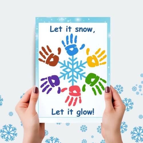 Winter Handprint Craft Template | Let It Snow Handprint | Winter Activities