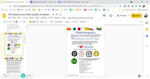 Editable Math Syllabus Template and Google Form Set for Middle School Math
