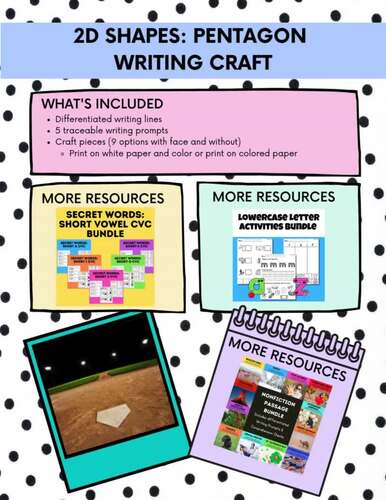 2D Shapes: Pentagon Math Writing Craftivity - Writing Prompts & Craft ...