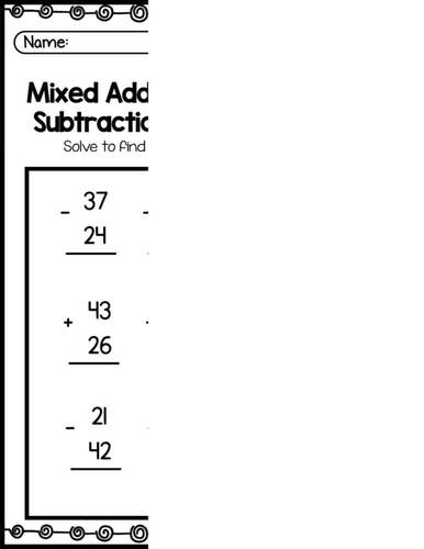Mixed Addition And Subtraction Within 100 Worksheets|Mixed Add ...