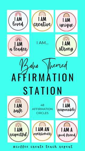 Boho Affirmation Station | I Am Statements by Coffee Create Teach Repeat