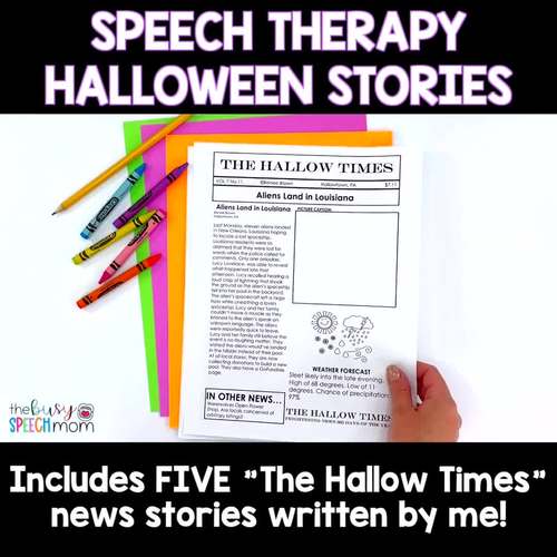 Halloween Speech Therapy Activities | Articulation Stories | TPT