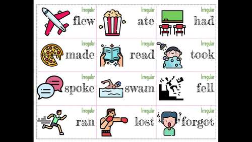Past Tense Regular and Irregular Verbs Write the Room Activity | TPT
