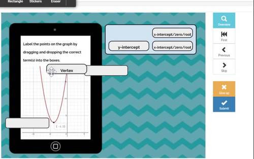 Quadratics Labelling Points on a Graph Digital BOOM for Distance Learning