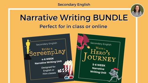 NARRATIVE WRITING UNIT Bundle--Hero's Journey and Screenwriting ...