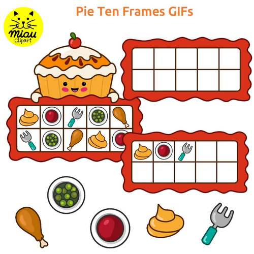 Animated Thanksgiving Pie Ten Frames Clip art | Fall/Autumn | Counting ...
