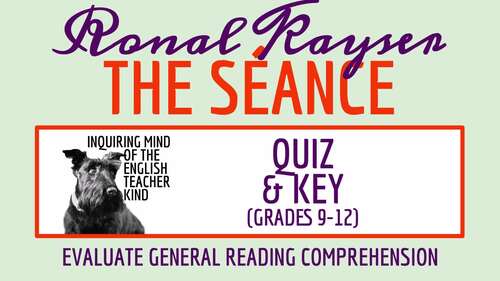 "The Seance" by Ronal Kayser Quiz and Key (Halloween Horror Story ...