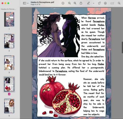 Hades & Persephone || Greek Myths || Close Guided Reading Comprehension