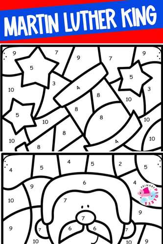 MLK | Martin Luther King Jr Color by Number Code 1-10 Math Winter ...