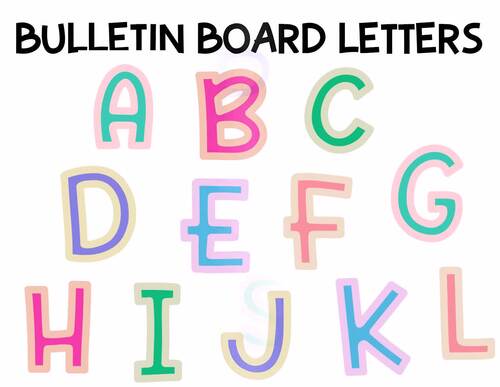 Printable Boho BrightBulletin Board Letters, Alphabets for Kids, Letters