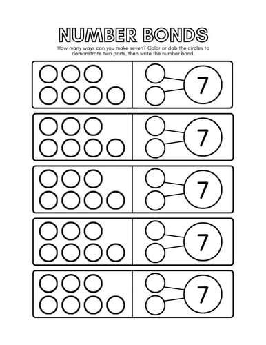 Composing and Decomposing Number Bonds Worksheet Activities ...