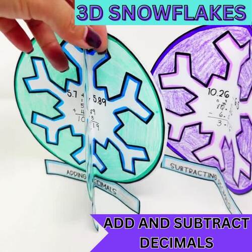 3D Snowflake Math Craft - Addition and Subtraction of Decimals by ...
