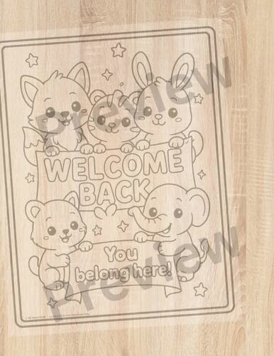 Back to School Baby Animal Coloring Pages Positive Affirmations ...