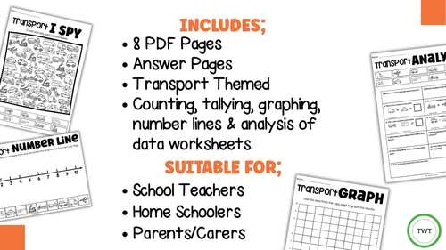 Transport Themed Count and then Graph, with answer sheets | TPT