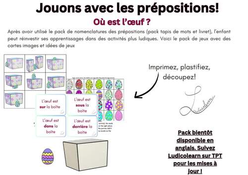 Les prépositions de lieu - jeux flashcards en français by ludicolearn