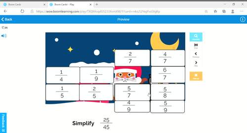 Simplify Fractions Boom Cards Distance Learning by Language Forum