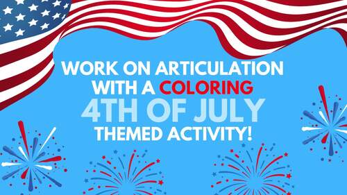 4th of July-American Holidays Articulation Summer BBQ Color By Code Speech