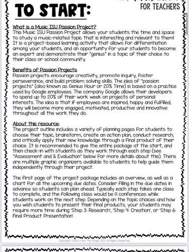 Music ISU Passion Project - Genius Hour for the Middle School Arts ...