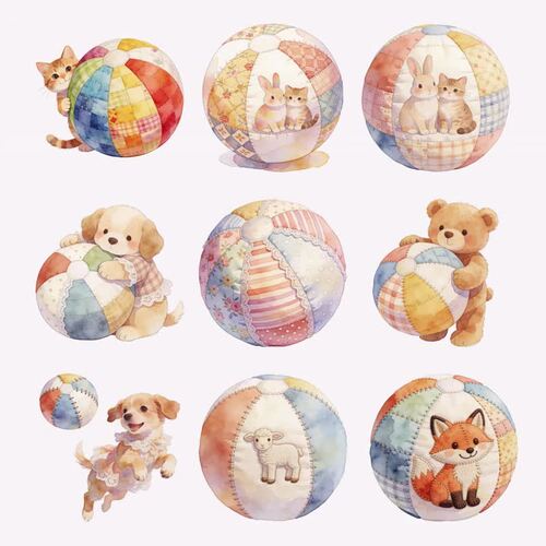 Summer Beach Ball Clipart Set – 29 PNG Watercolor Beach Balls, | TPT