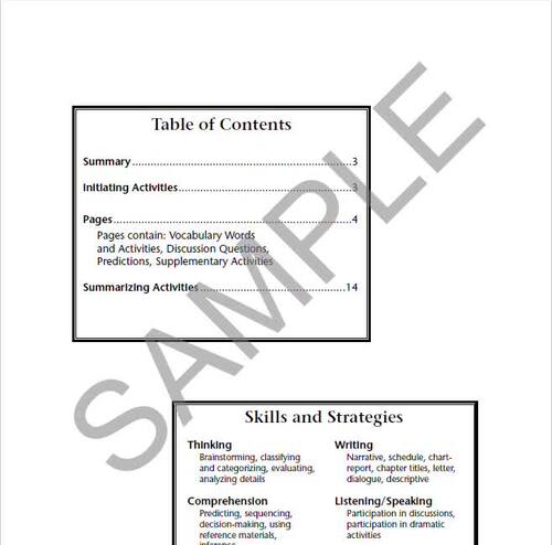 A Bargain For Frances Novel Units® Teacher Guide Novel Study Grade K, 1 ...