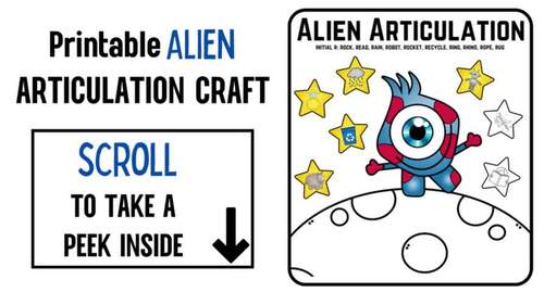 Alien Articulation Craft For Speech Therapy by Jennie's Speech Room
