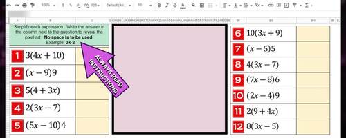 PIXEL ART: Distributive Property without Negatives (2 Options) DISTANCE ...