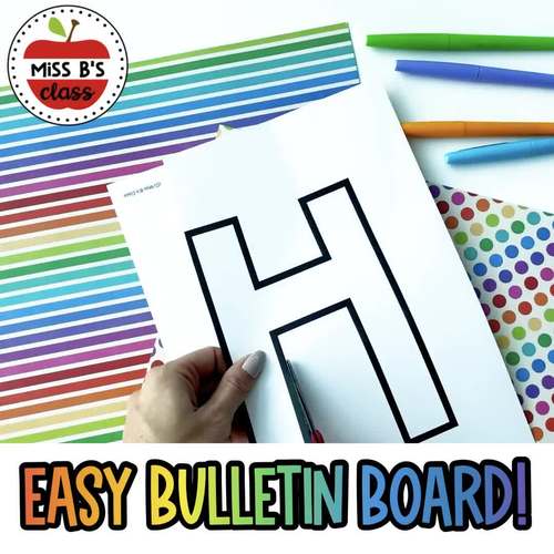 Bulletin Board Letters | Quatrefoil Cool Colors by Miss B's Class