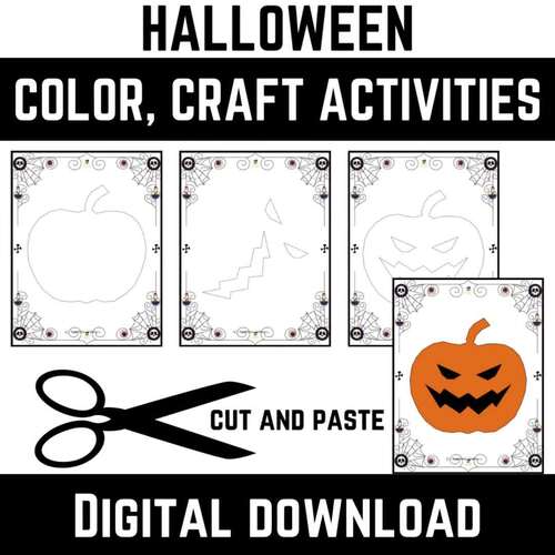 October Halloween Crafts Activities Fall Pumpkin Cut And Paste For ...