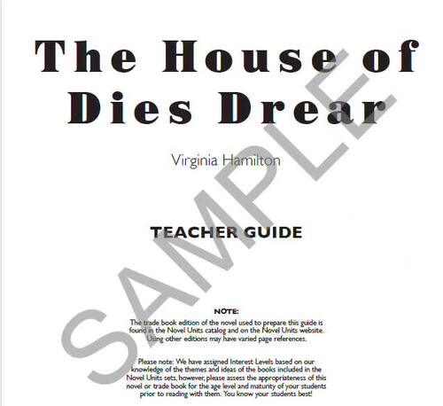 The House of Dies Drear Novel Units® Teacher Guide Novel Study | TPT