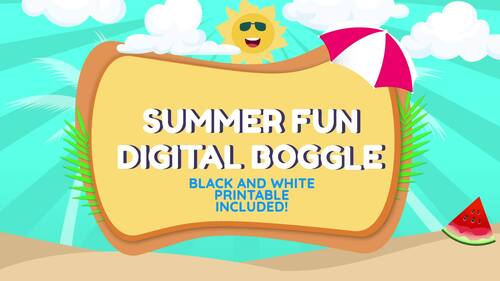 SUMMER FUN BOGGLE (FUN WORD WORK ACTIVITY) DIGITAL AND PRINTABLE