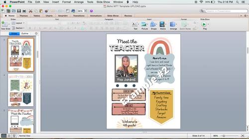 Organic Boho Rainbow Meet the Teacher Letter - Editable Template in 9 ...