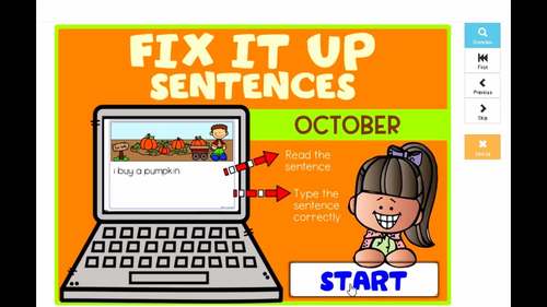 October Fix it Up Sentences Boom Cards ™ by Miss Faleena | TpT