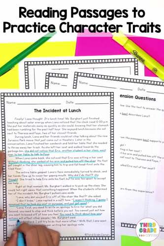 Reading Comprehension Passages - Character Traits - DIGITAL INCLUDED!