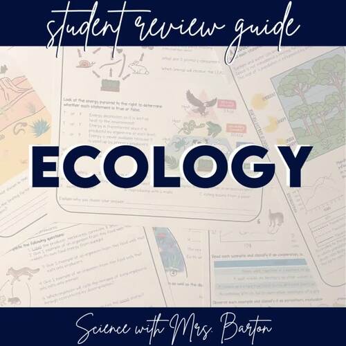 Ecology Study Guide Review with Answer Key by Science with Mrs Barton