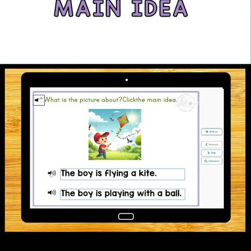 Main Idea Boom Cards | What is the picture about? | Digital resource