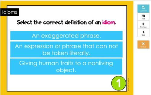 Idioms Activity Boom Cards | Digital Task Cards | L.4.5b | L.5.5b