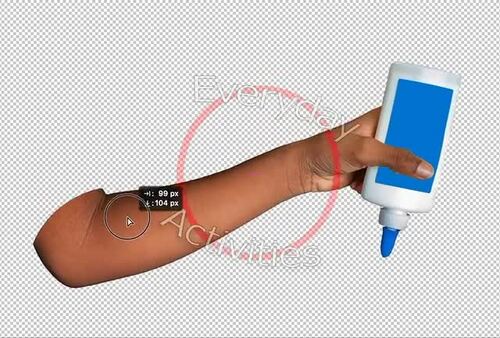 Stock Photo Person of Color Holding Glue Bottle Transparent Background PNG