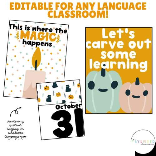 Halloween Boho Pastel Classroom Posters | Halloween Classroom Decor