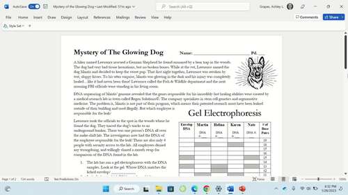Simplified Forensics Biotechnology Lab Activity - DNA Fingerprinting ...