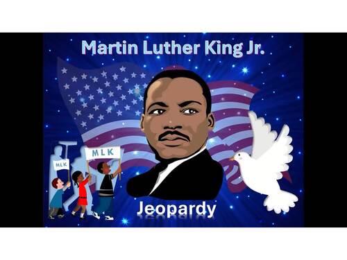 Martin Luther King Jr. Jeopardy Game Editable PowerPoint Template No Prep