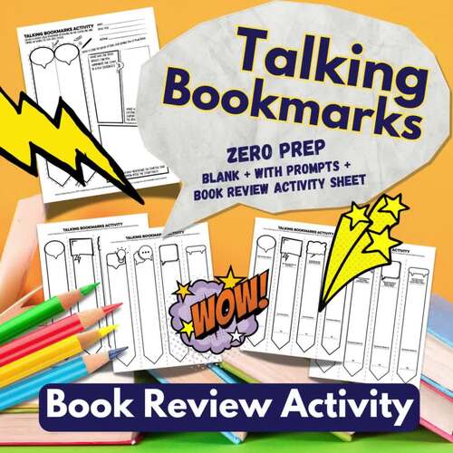 Talking Bookmarks Activity - Bookmark Templates & Book Review Activity