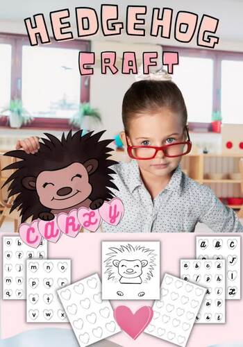 Hedgehog Craft | Valentine Heart Art | February | Bulletin | Name Writing