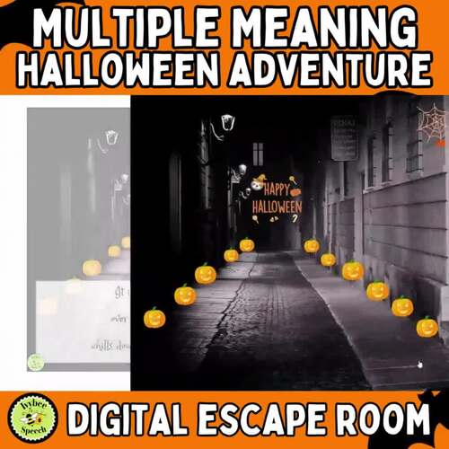 Multiple Meaning Homonyms Halloween Digital Escape Room by Ivybee Speech