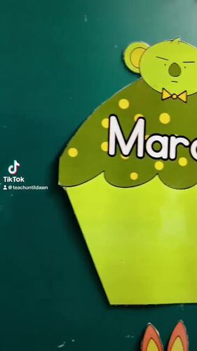 BT21 Inspired Birthday Cupcakes Wall Display Bulletin Board by ...