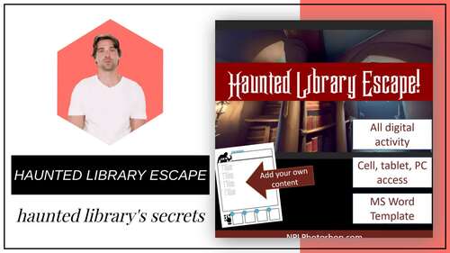 Haunted Library Escape! Use with your content, escape room adventure ...