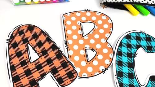 Fun Fall Patterned Letters & Numbers for Bulletin Board Classroom Decor