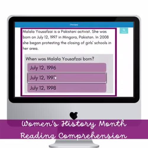 Women's History Month Activity Reading Passages & Comprehension ...