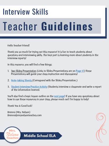 Interview Skills | Broadcast Journalism by Mrs Nelson Teaches | TPT